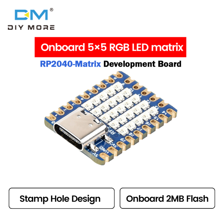 diymore RP2040 Mini Development Board 5 * 5 RGB LED Matrix Development ...