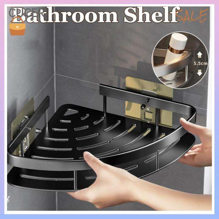CBT Wall Mount Bathroom Shelves Triangular Aluminum Shampoo Storage ...
