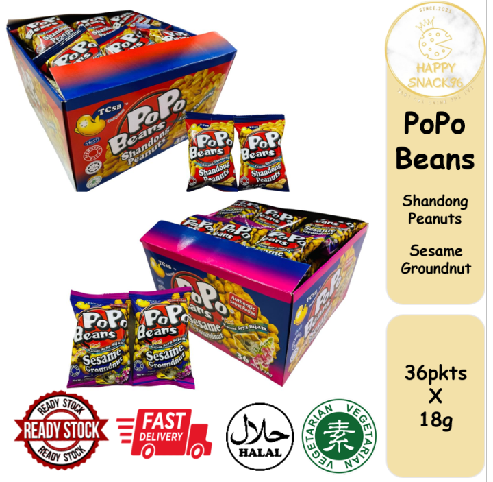 【36pkts x 12g】TCSB Popo Beans / Shandong Peanuts / Curry Sesame ...