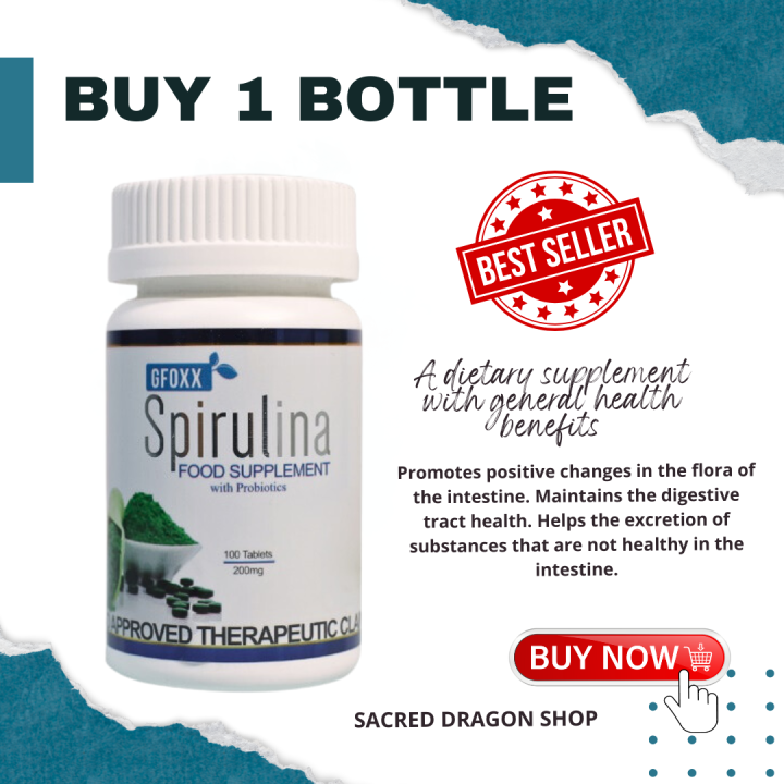 (1 BOTTLE) GFOXX SPIRULINA WITH PROBIOTICS - Food Supplement ...