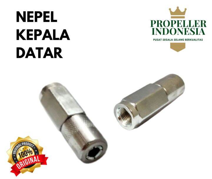 Nepel Kepala Datar 44mm Pompa Gemuk Selang Pressol Grease Gun-Silver ...