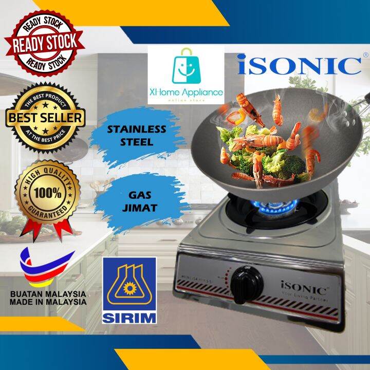 ISONIC Stainless Steel Single Gas Cooker IGB-101TSS Dapur Gas Bujang ...