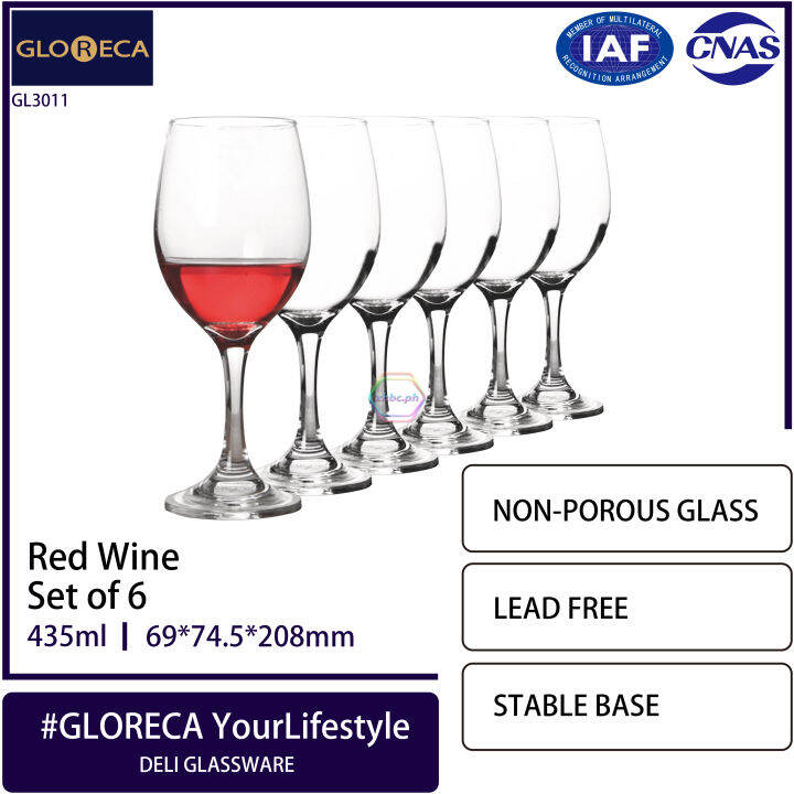 Deli GLORECA ️435ml Glassware Unleaded Goblet glass wine glass set (1pc ...