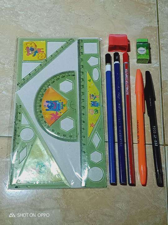 paket alat tulis lengkap 11 in 1 | Lazada Indonesia