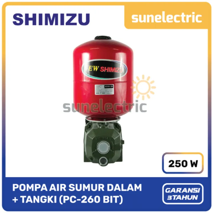 Shimizu PC-260 Pompa Air Sumur Dalam + Tangki 250W Daya Hisap 30 Meter PC 260 / PC260 - Hijau ...