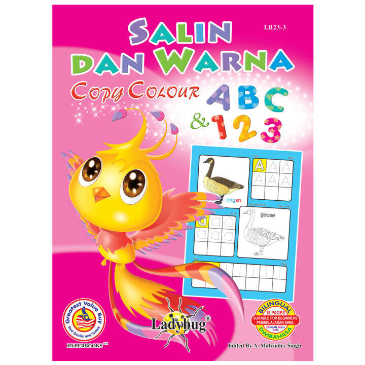 Salin Dan Warna Abc & 123 Copy Colouring Book (3) LB23 - 3 | Lazada