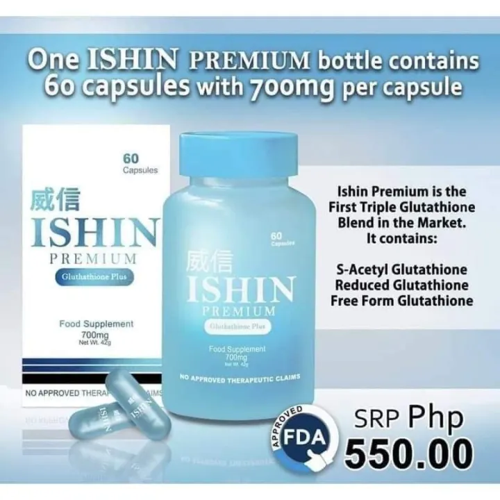 ISHIN Premium Glutathione Plus 700mg 60 capsules for Whitening | Lazada PH