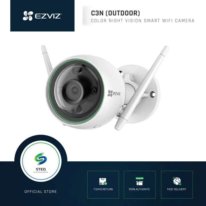STEQ EZVIZ C3N Color Night Vision Outdoor Smart Wi-Fi Camera | Lazada PH