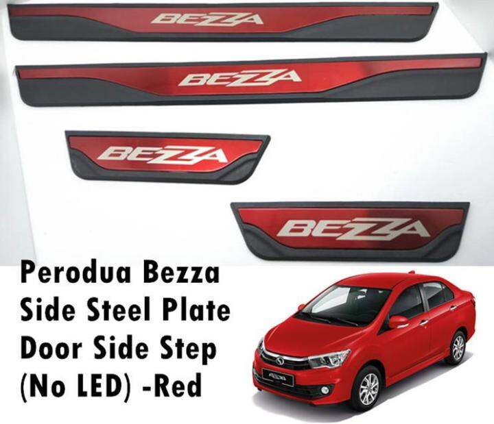 Perodua Bezza Side Steel Plate/Door Side Step (No LED) -Red | Lazada