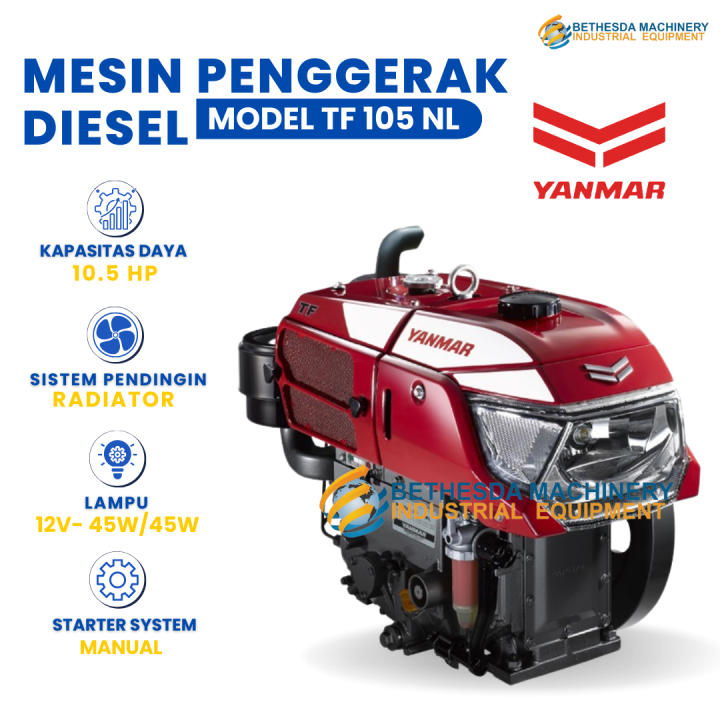 Diesel Engine Yanmar TF 105 NL-di 10/5HP Mesin Penggerak 10.5 Pk / 10.5 ...