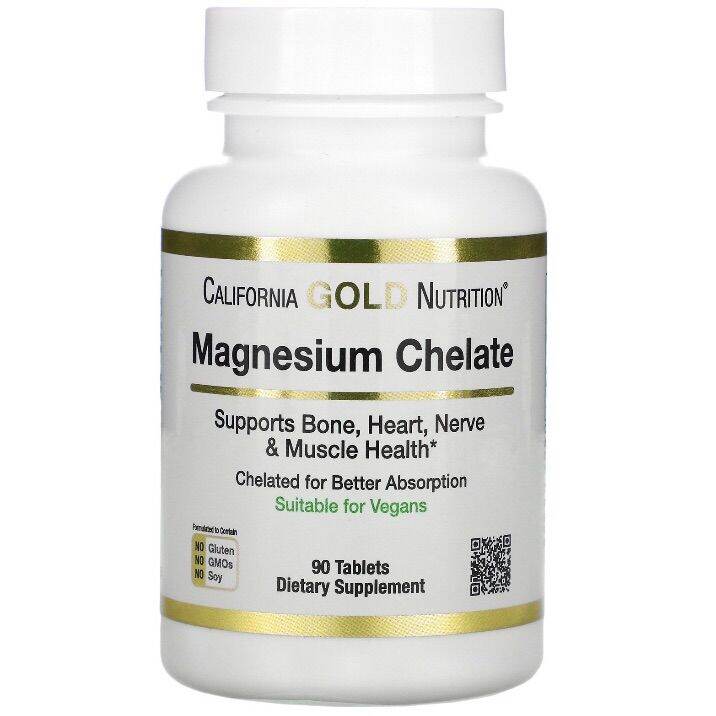 California Gold Nutrition Magnesium Chelate, 210mg, 90 Tablets ...