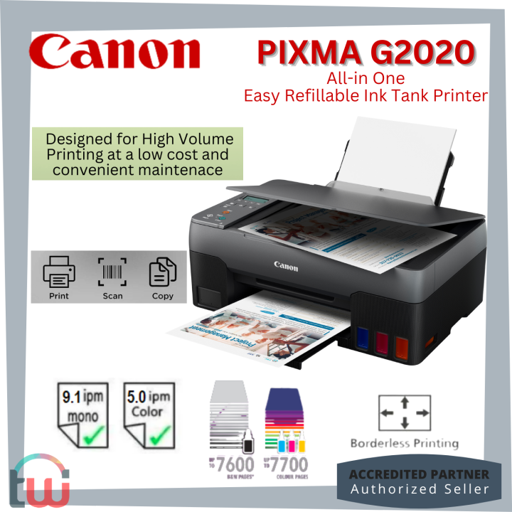 CANON Easy Refillable Ink Tank All-in-One Printers PIXMA G2020 High ...