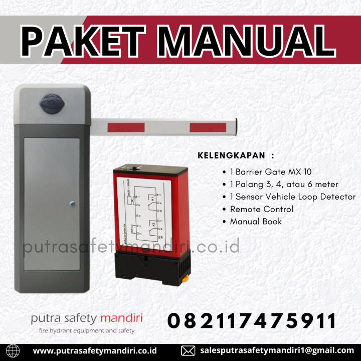 PAKET BARRIER GATE MX 10 PALANG PORTAL PERUMAHAN OTOMATIS MANUAL REMOTE ...