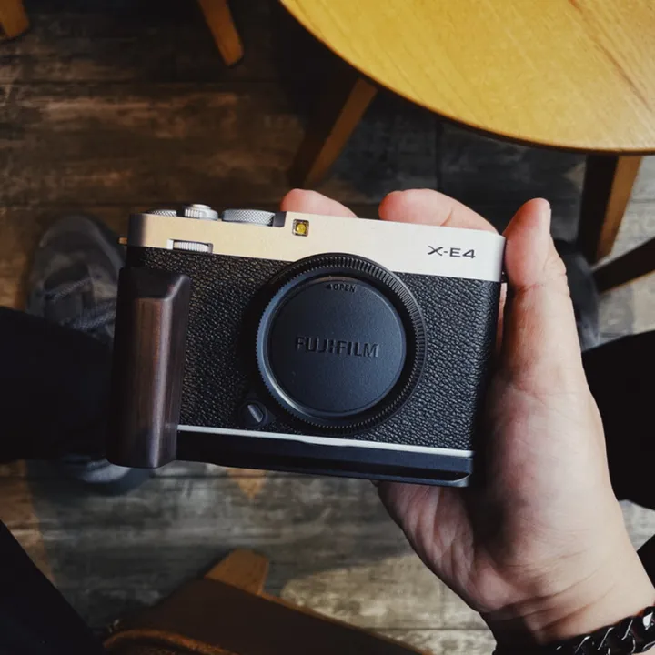 Wood Hand Grip Quick Release Plate Bracket for FUJI FUJIFILM XE4 X-E4 ...