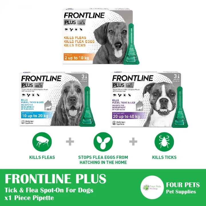 Frontline Plus Flea & Flea Spot-On Drops Pipettes For Dogs | Lazada PH