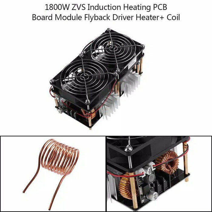 DIY zvs modul pemanas induksi 1800W 12v-48v 20A induction heater coil ...