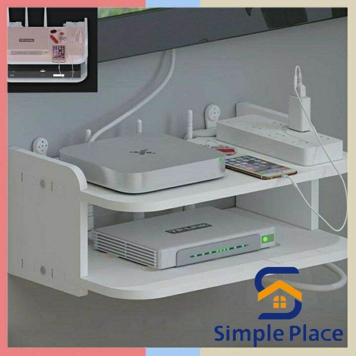Living room tv wall set-top box rack router storage box wall wifi rack ...
