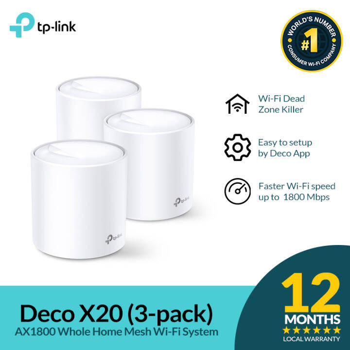 Tp-Link Deco X20 Next-Gen AX1800 Whole Home Mesh Wi-Fi 6 System (3 Pack ...