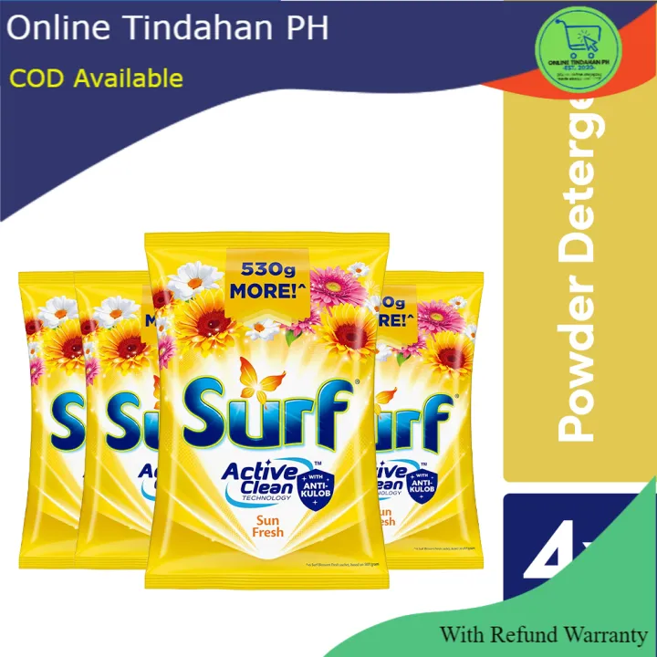 Surf Sun Fresh Laundry Powder Detergent 2.2kg Pouch 4x | Lazada PH