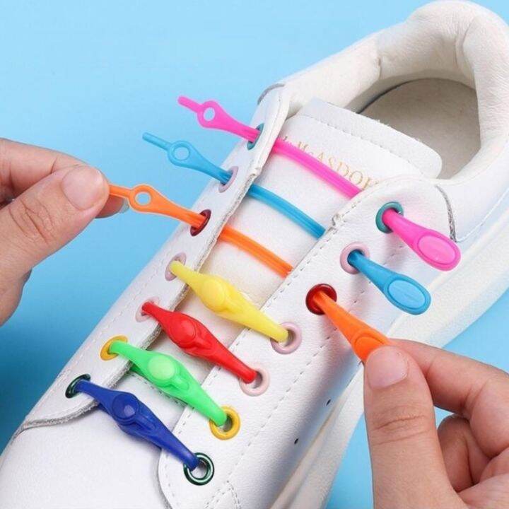 🔥Wishwa👍 Elastic No Tie Shoelaces Silicone Shoe Laces Shoe Lace No Tie ...