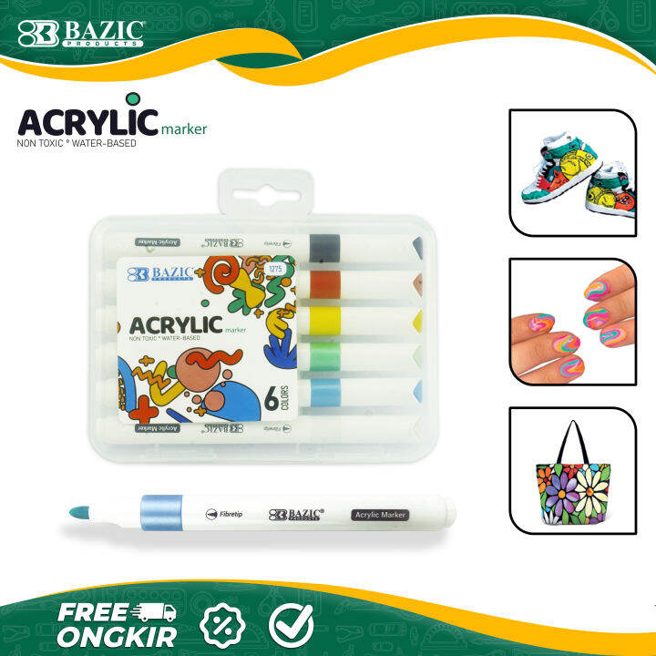 Bazic Acrylic Marker 6 Color | Lazada Indonesia