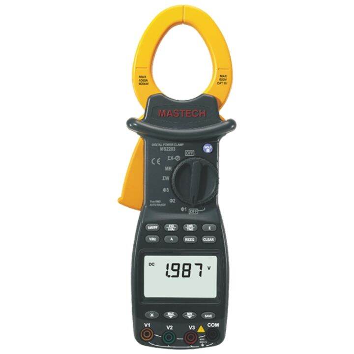 Mastech Ms2203 Wattmeter 3 Phase Professional High Sensitivity Clamp