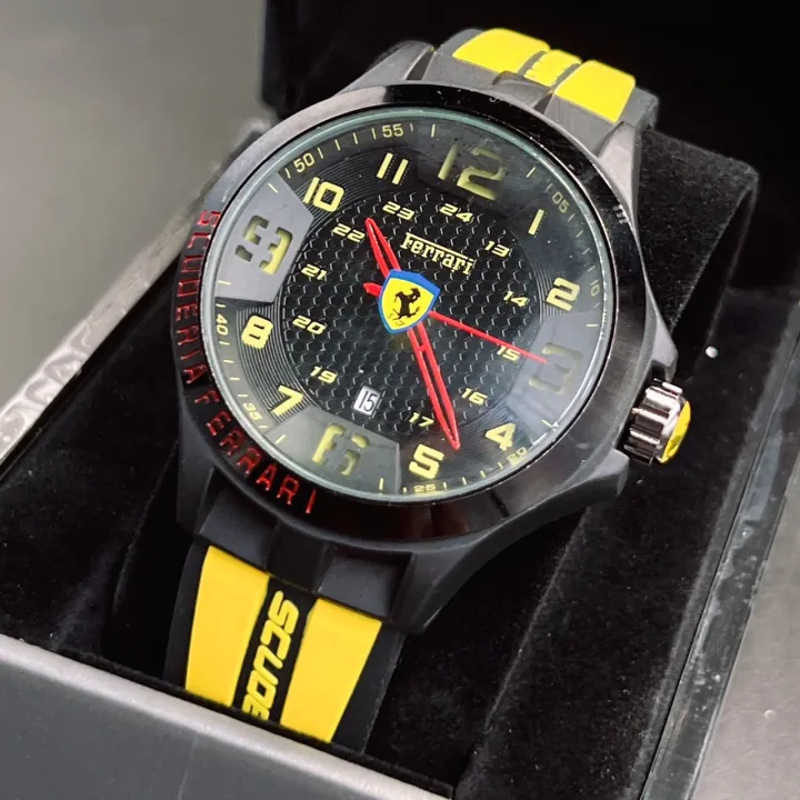 Watchtime นาฬิกาข้อมือแฟชั่นผู้ชาย เฟอรารี่ หน้าปัดขนาด 50mm. สายยาง มี ...