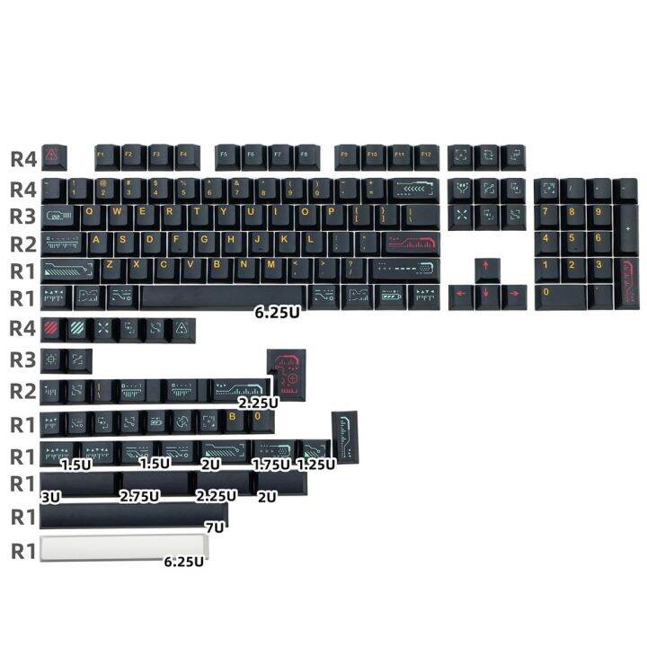 GMK Awaken Keycap Cherry Profile Black PBT Keycaps 5 Side DYE Subbed ...