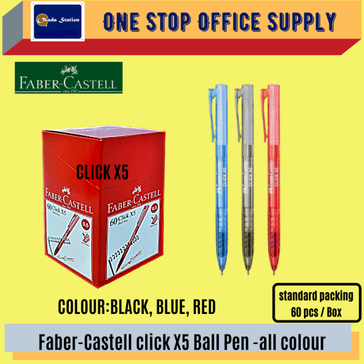 Faber Castell Click X5 (60pcs/box) / Ball Point Pen / 1425 Ball Pen ...