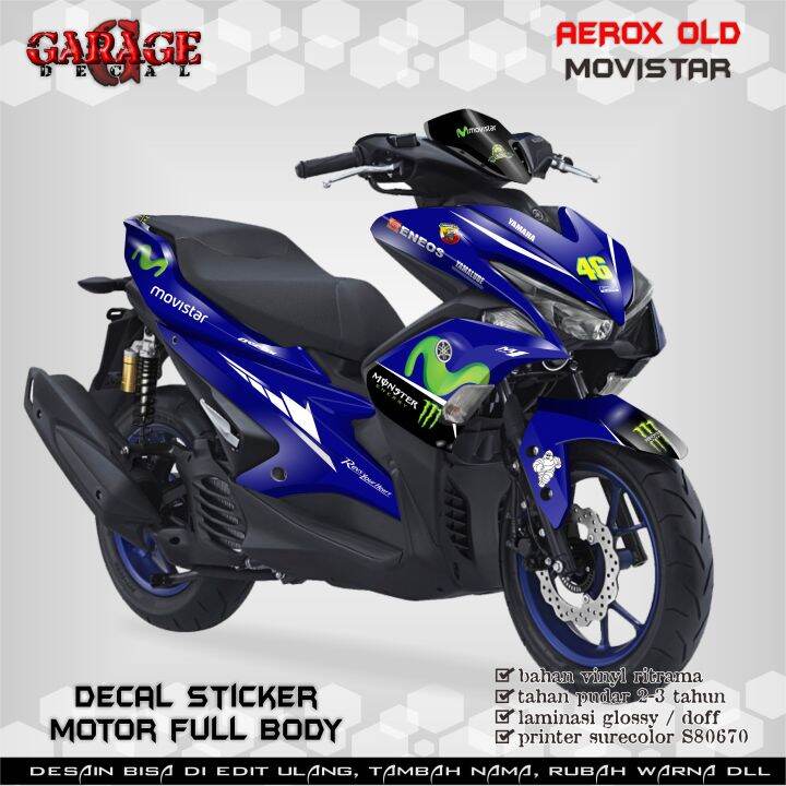 Decal Aerox 155 Old Full Body Sticker Aerox 155 Old Full Body Movistar ...