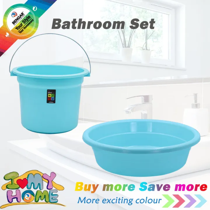 set basin Pail timba plastic bucket bathroom set pail set basin ...