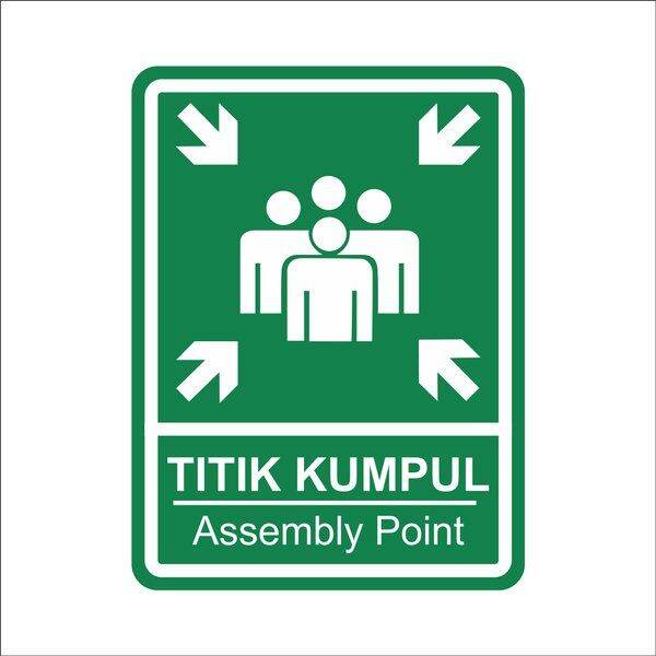 Rambu Sign Plang Assembly Point Titik Kumpul 45cm x 60cm Plat Alumunium ...