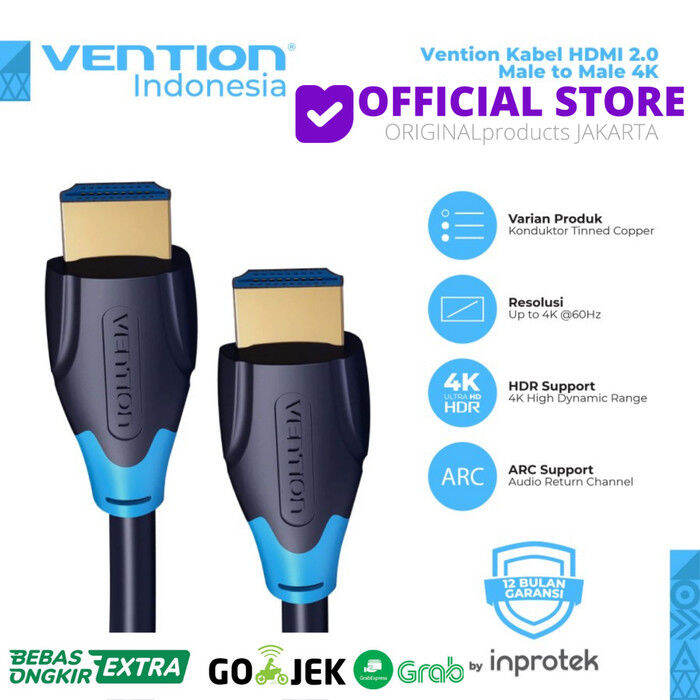 Vention Kabel HDMI 3D v2.0 4K UHD High Speed Quality 3 METER 3M | Lazada Indonesia