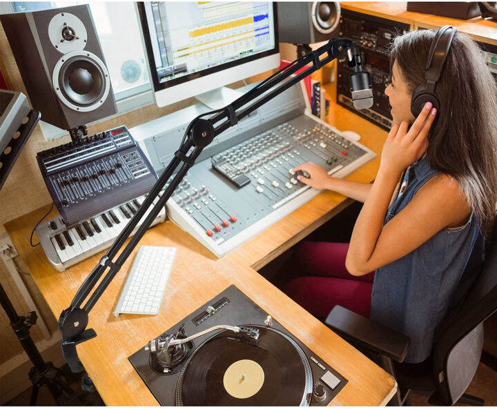 Heavy Duty Microphone Stand Adjustable Suspension Boom Arm With Built ...