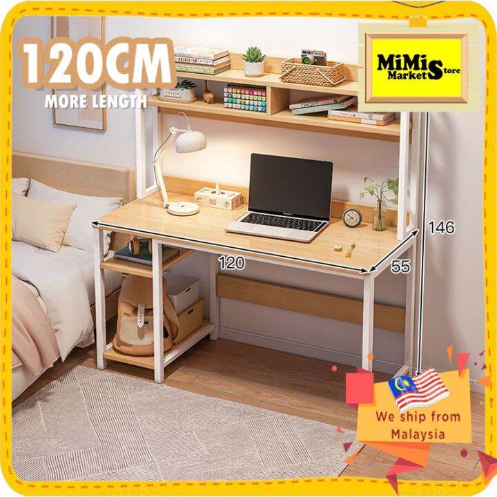 MIMI 120CM Student Desk Bookshelf Table / Study Desk Simple / Computer ...