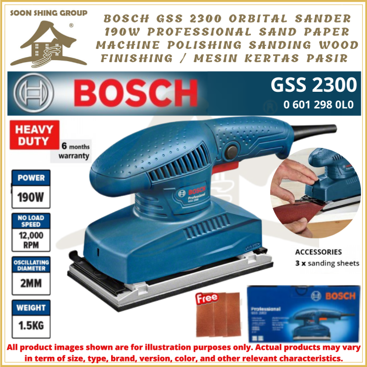 Bosch GSS2300 Orbital Sander 190W Professional Sand Paper Machine ...