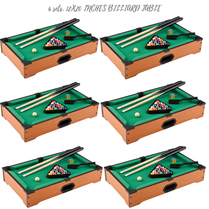 6 sets. 12x20 inches Table Top Billiard Table Set / Pool Game Set for ...
