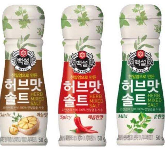 CJ BEKSUL HERB SALT - GARLIC / SPICY KOREAN SALT 50g for steak samgyup ...