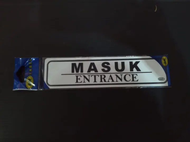 Label GM Masuk dan Keluar/Label Masuk dan Keluar Kecil 20x5 cm | Lazada ...