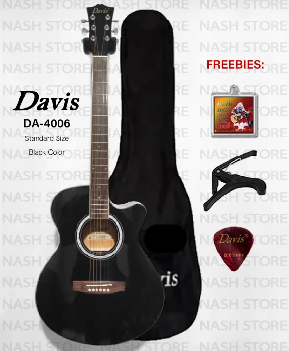 DAVIS D-4006 Acoustic Guitar (Black) - Musical Instruments | Lazada PH