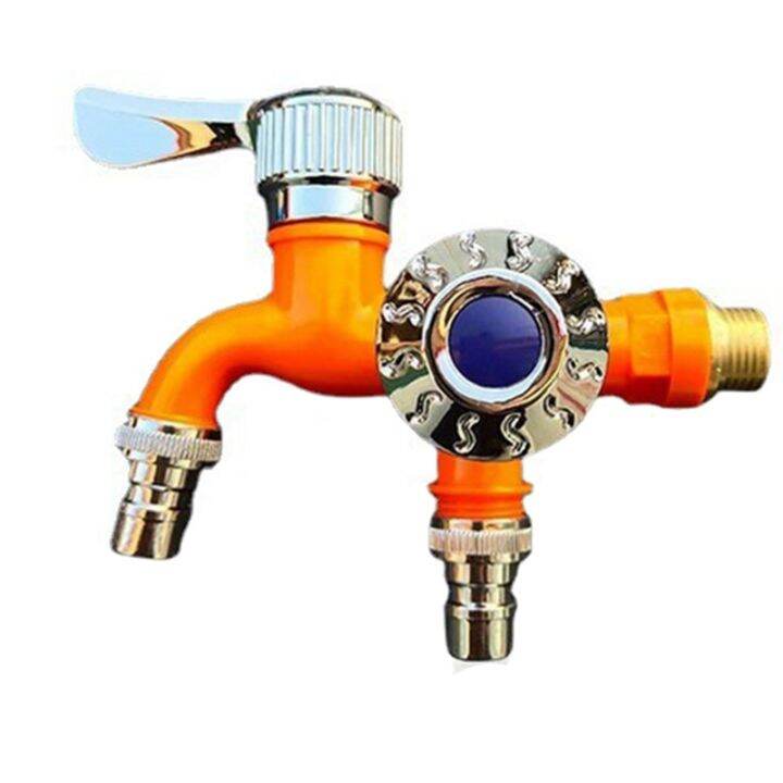 1/2Inch Universal Interface Faucet Double Outlet Dual Control Water Tap ...