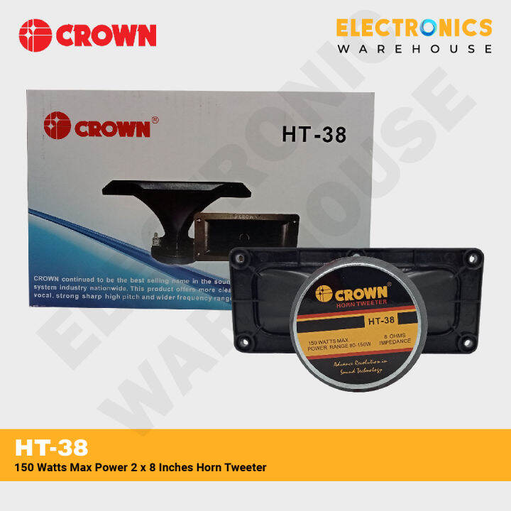 CROWN HT-38, 150 Watts Max Power 2 x 8 Inches Horn Tweeter | Lazada PH