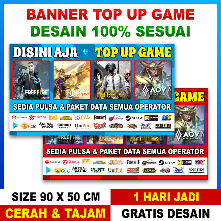 BANNER SPANDUK KONTER TOP UP GAME ONLINE BELI 1 DAPAT 2 TERBAIK ...