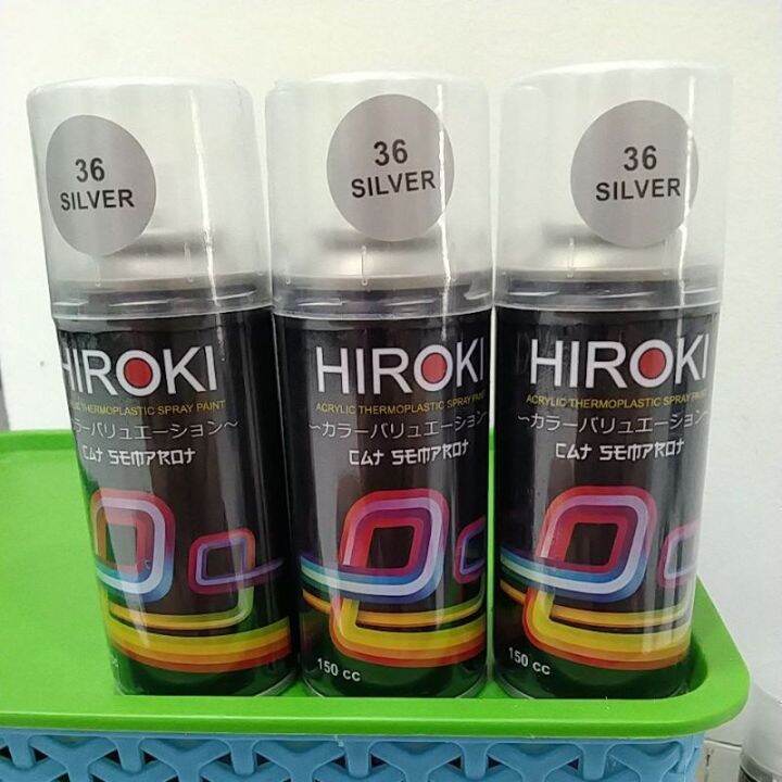pilok pilox cat semprot hiroki silver 36 150cc cat besi pilok besi kayu ...