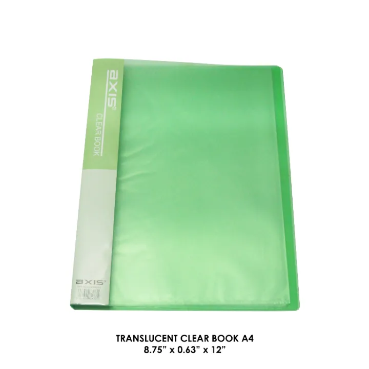 Clearbook Translucent Short A4 Folder Display Book Non-Refillable 20 ...