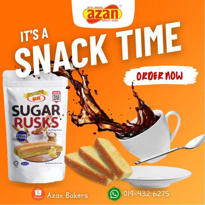 BISKUT AZAN PANJANG / LONG RUSK ~ ORIGINAL (150GM) // SUGAR RUSK (200GM ...