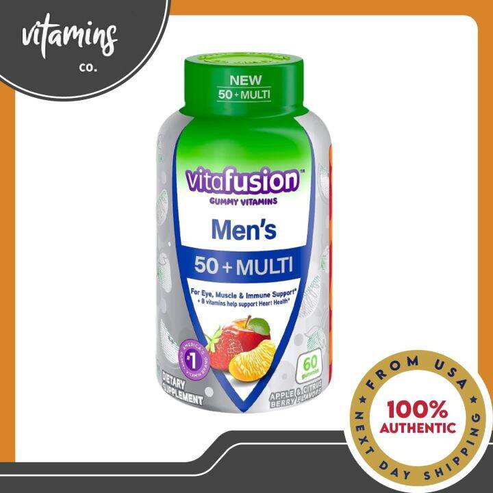 Vitafusion Men's 50+ Multi Gummies for Eye, Muscle & Immune Support (60 ...