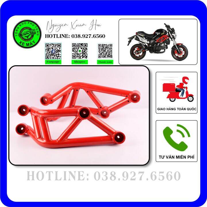 Khung sườn bảo vệ bình xăng Du1/ Du2/ Ducati mini 110 (Màu đỏ sơn zin ...