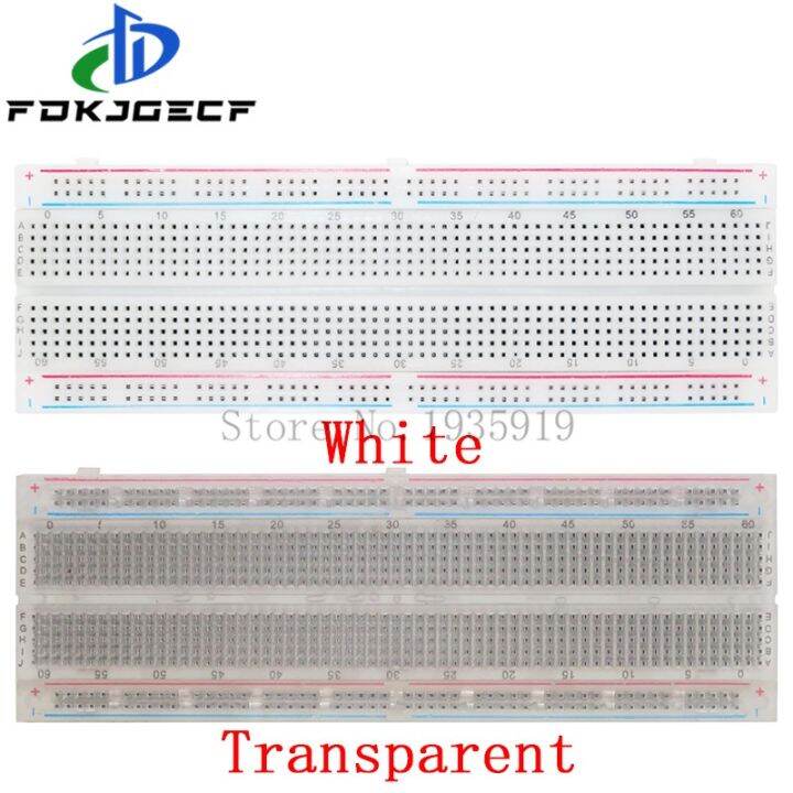 MB-102 White/Transparent Breadboard 830 Point Solderless PCB Bread ...
