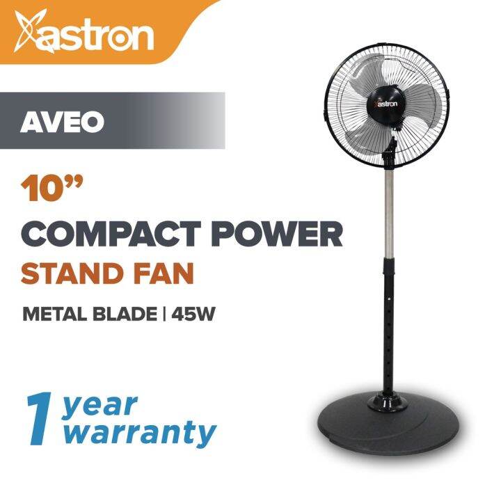 HSR Astron Aveo Stand Fan with 10" Metal Blade Black Electric Fan ...